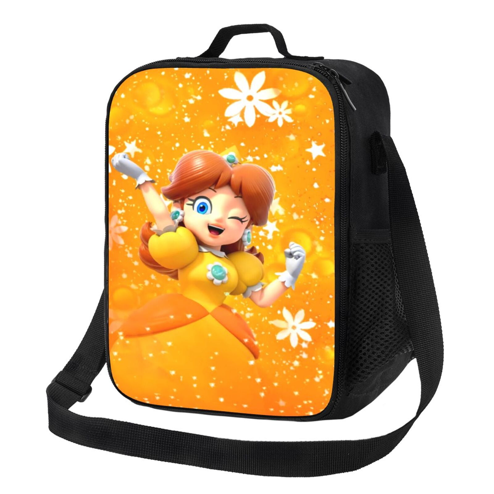 Princess Daisy Lunch Bag Cartoon Insulated Lunch Box with Shoulder ...