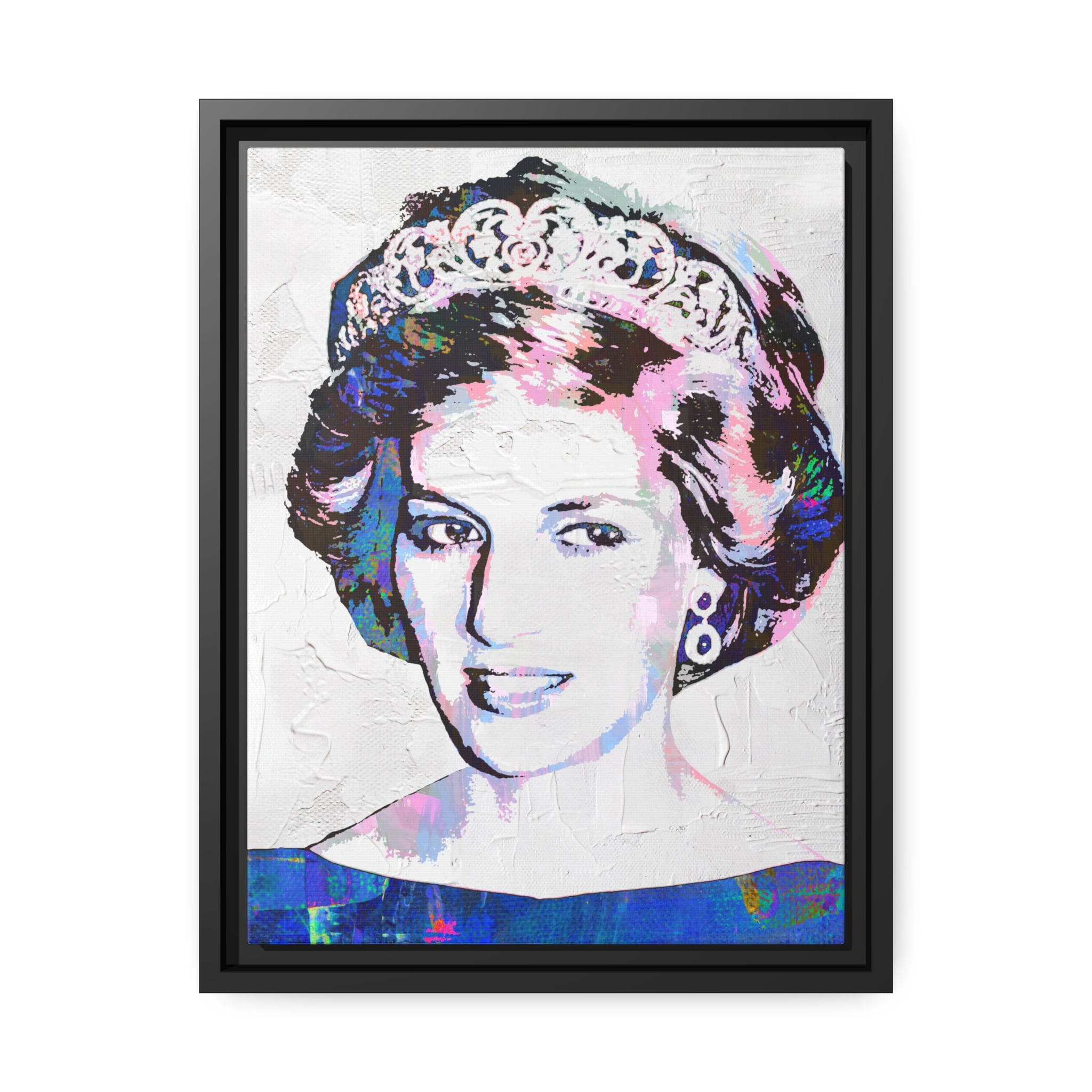 Princess Diana Framed Canvas Wall Art - Pop Art by Stephen Chambers ...