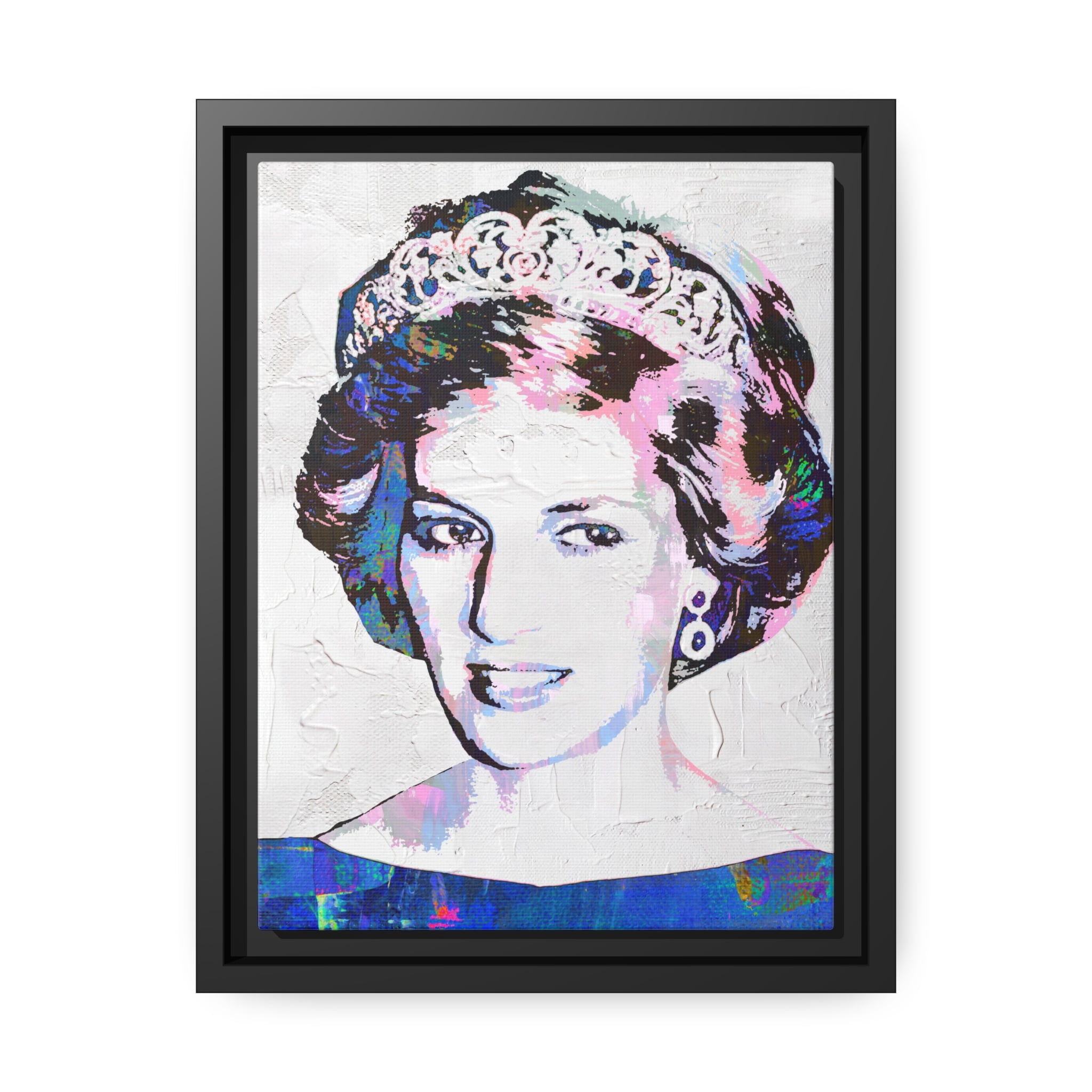 Princess Diana Framed Canvas Wall Art - Pop Art by Stephen Chambers ...
