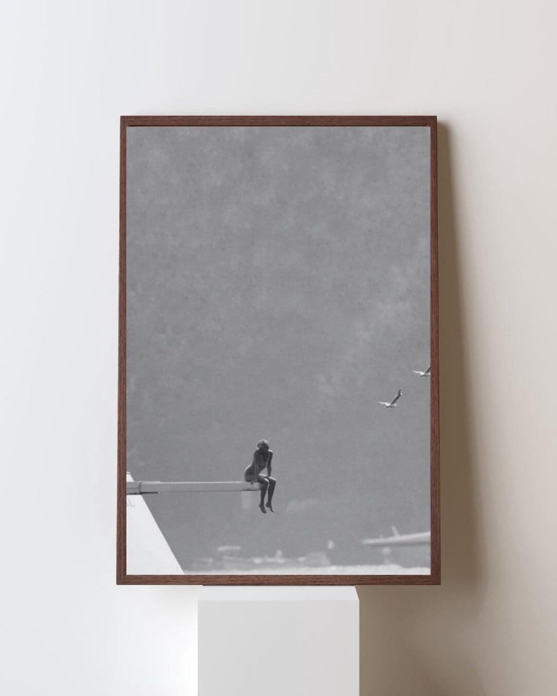 Princess Diana Swimmer on Diving Board Black and White Vintage ...