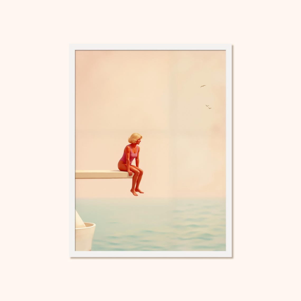 Princess Diana Wall Art, Diving Board Coastal Art Poster, Unframed ...