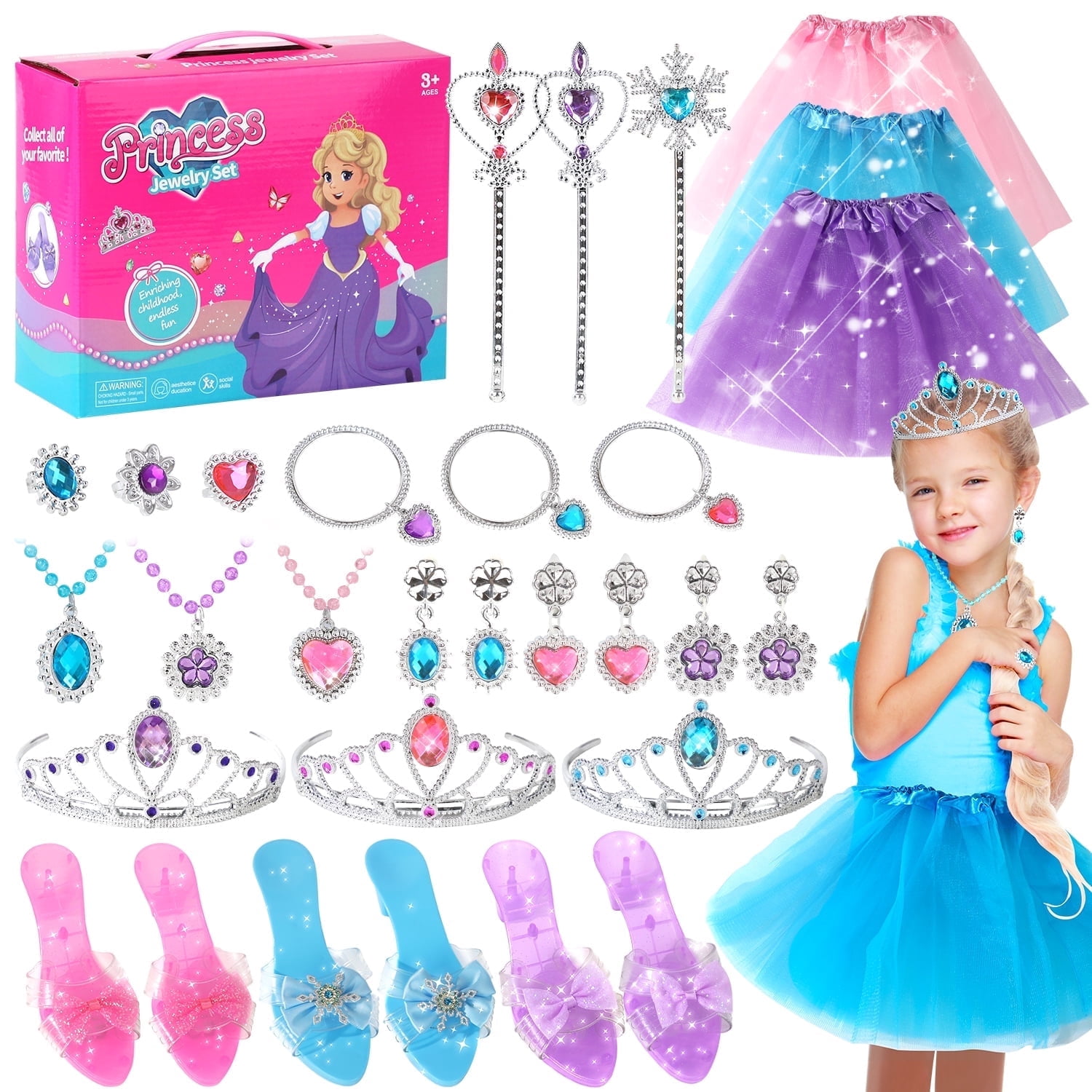 Princess Dress Up Toddler Girl Toys, Dress Up for Girls 3 4 5 6 Year ...