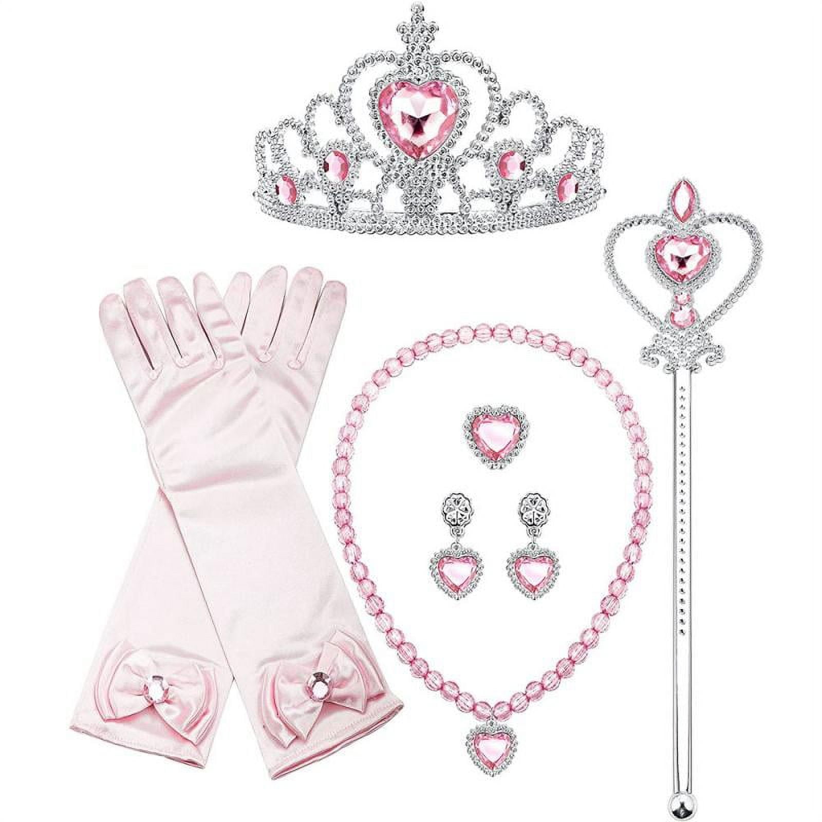 Princess Dress Up Accessories Gloves Tiara Crown Wand Necklaces ...