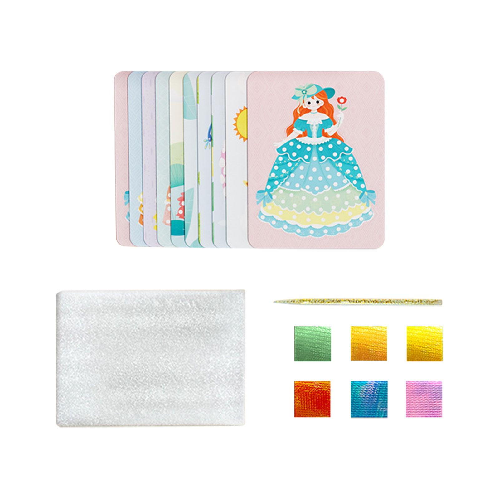 Princess Dress up Sticker Book Fabric Art Frenzy Kids Project Poke ...