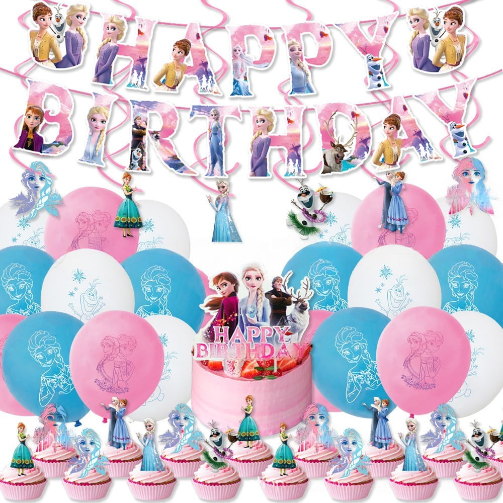 Princess Elsa Birthday Party Supplies,Cartoons Theme Party Decoration ...