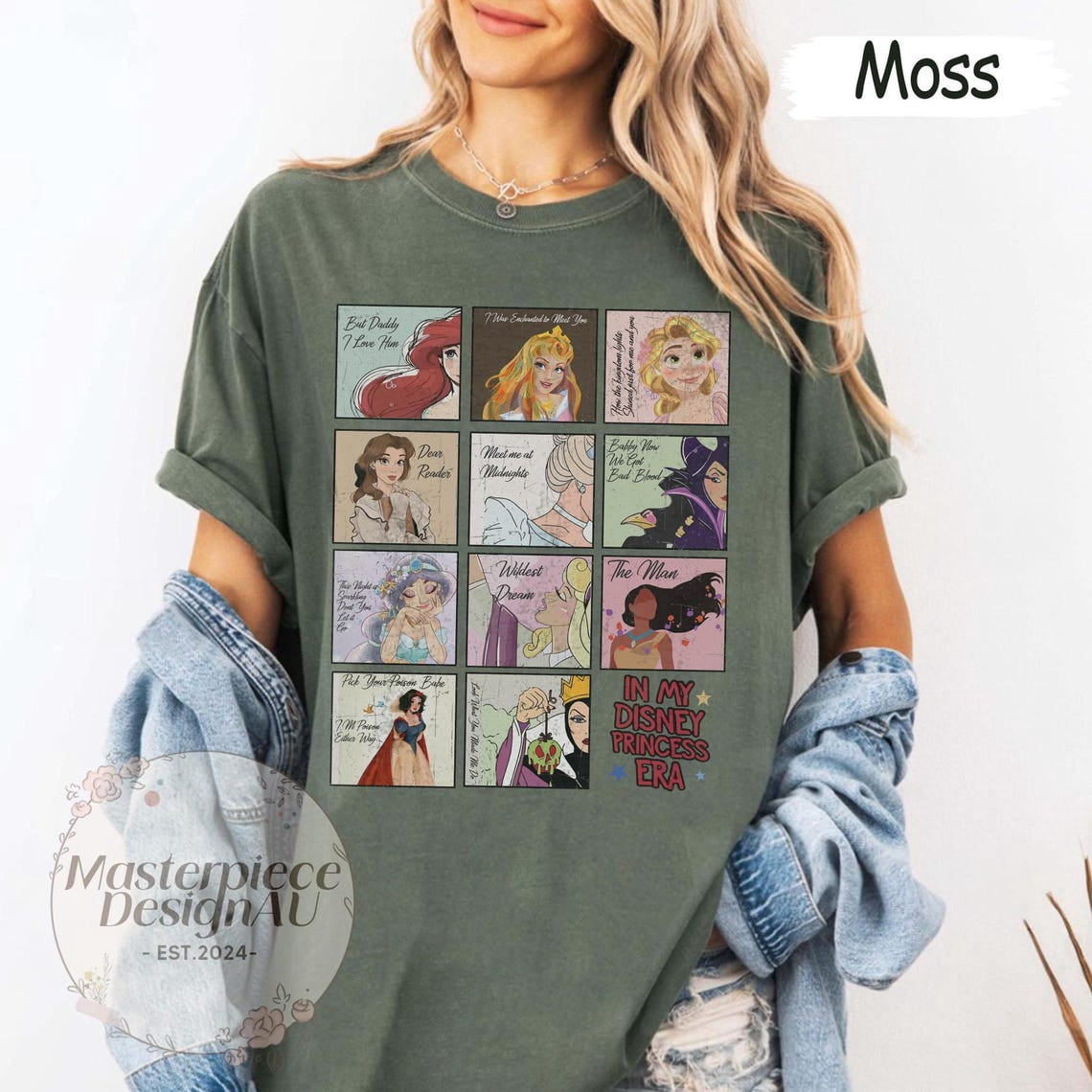In My Princess Era Comfort Colors T-Shirt, Retro Disney Princess Tee ...