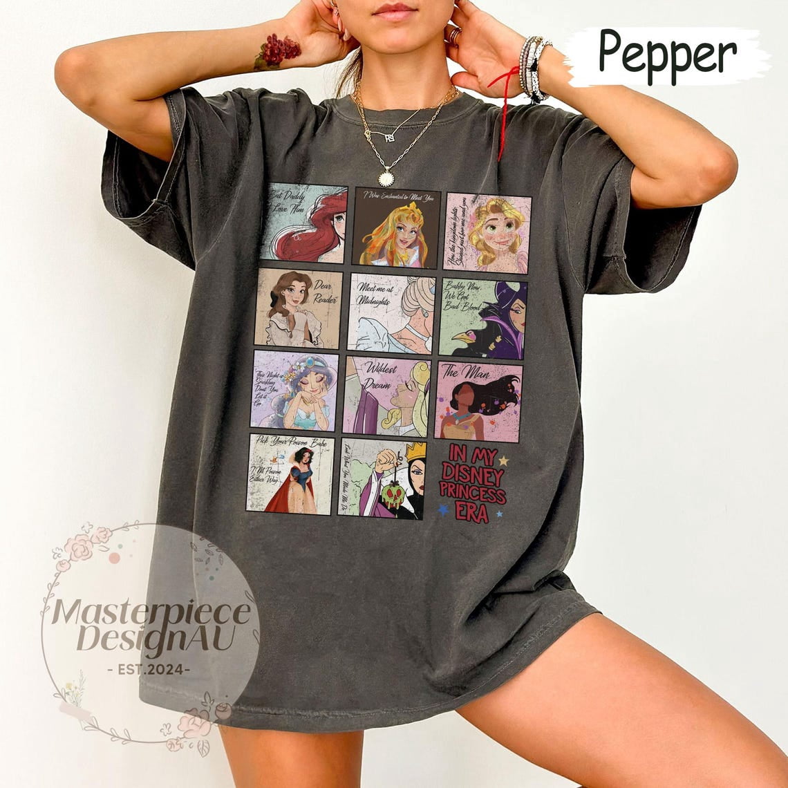 In My Princess Era Comfort Colors T-Shirt, Retro Disney Princess Tee ...