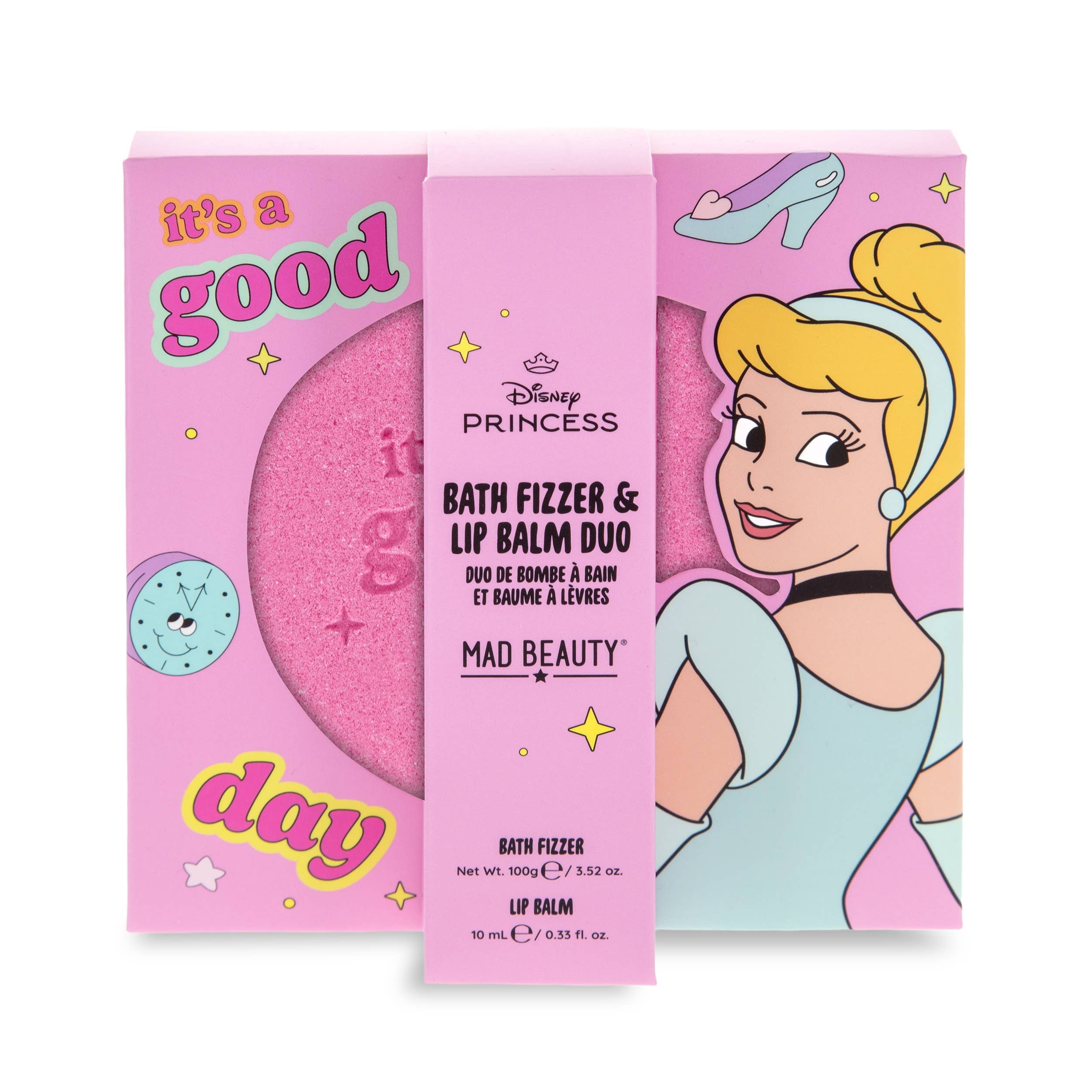 Mad Beauty Disney Princess Bath Fizzer & Lip Balm Set Cinderella ...