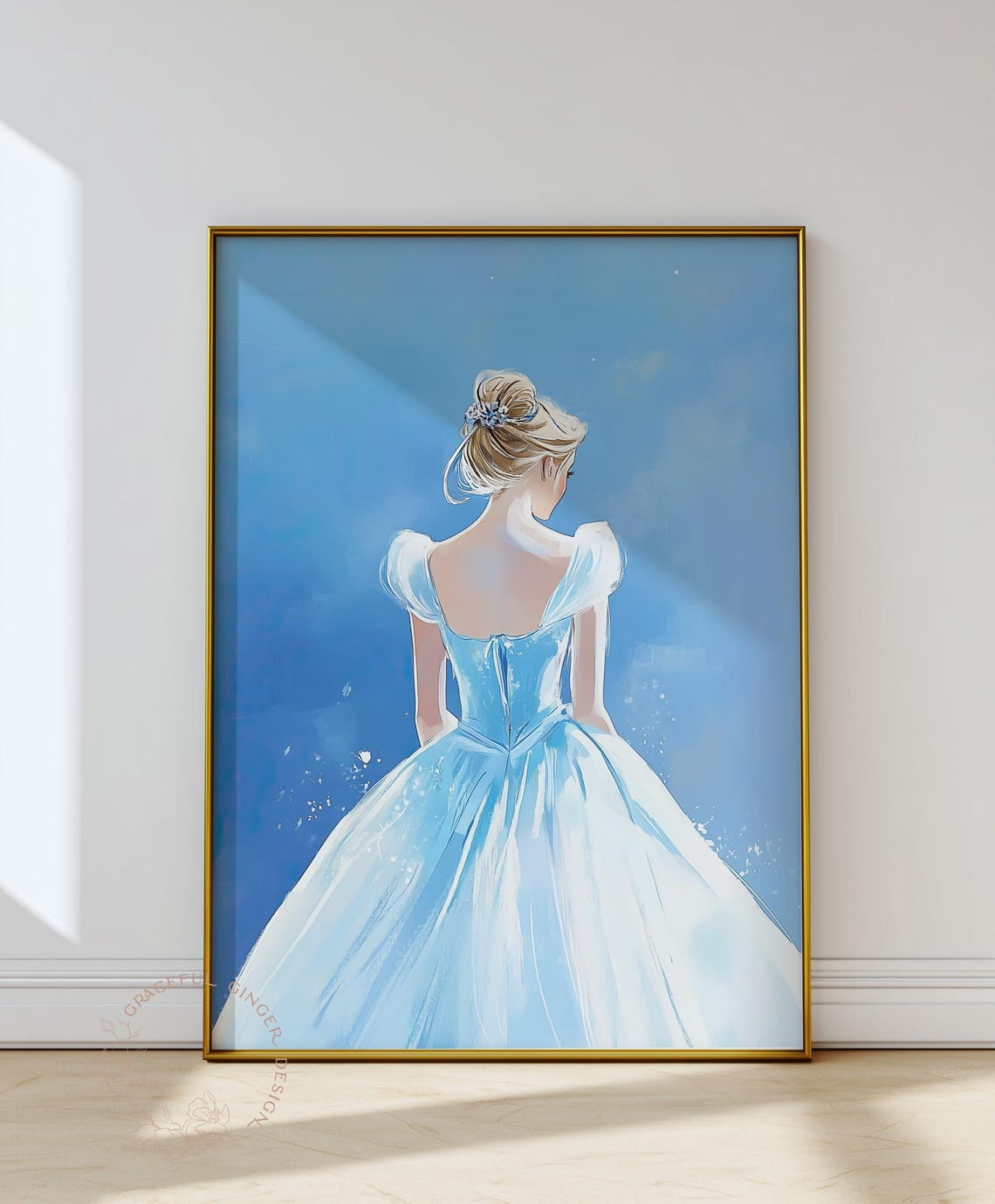 Princess Fairytale Art Print, Blue Storybook Nursery Decor Home Decor ...