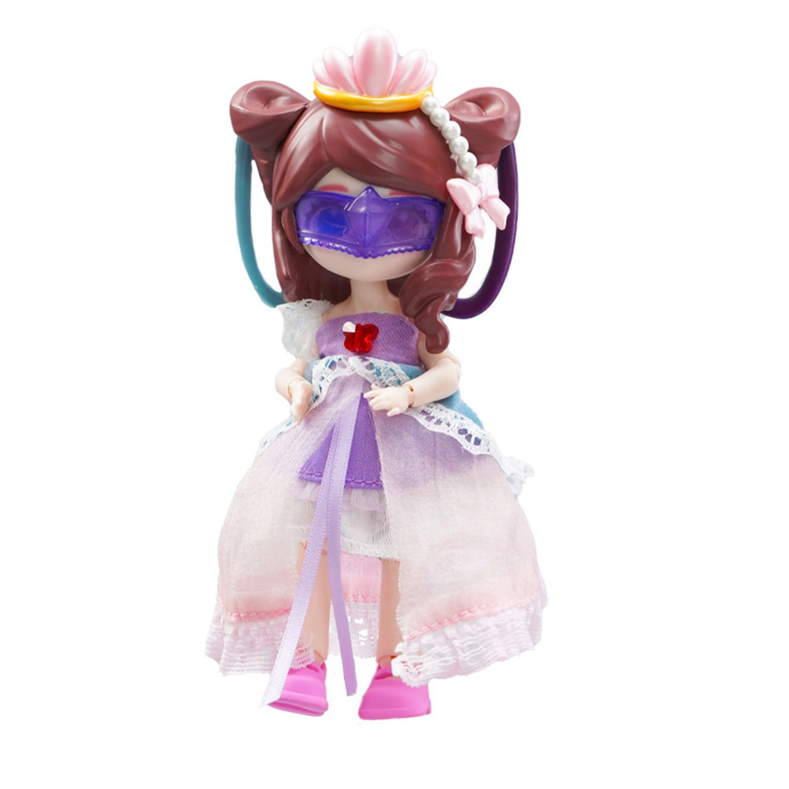 Princess Fashion Doll with Purple Hair, Crown & Red Dress – 6 Inch ...