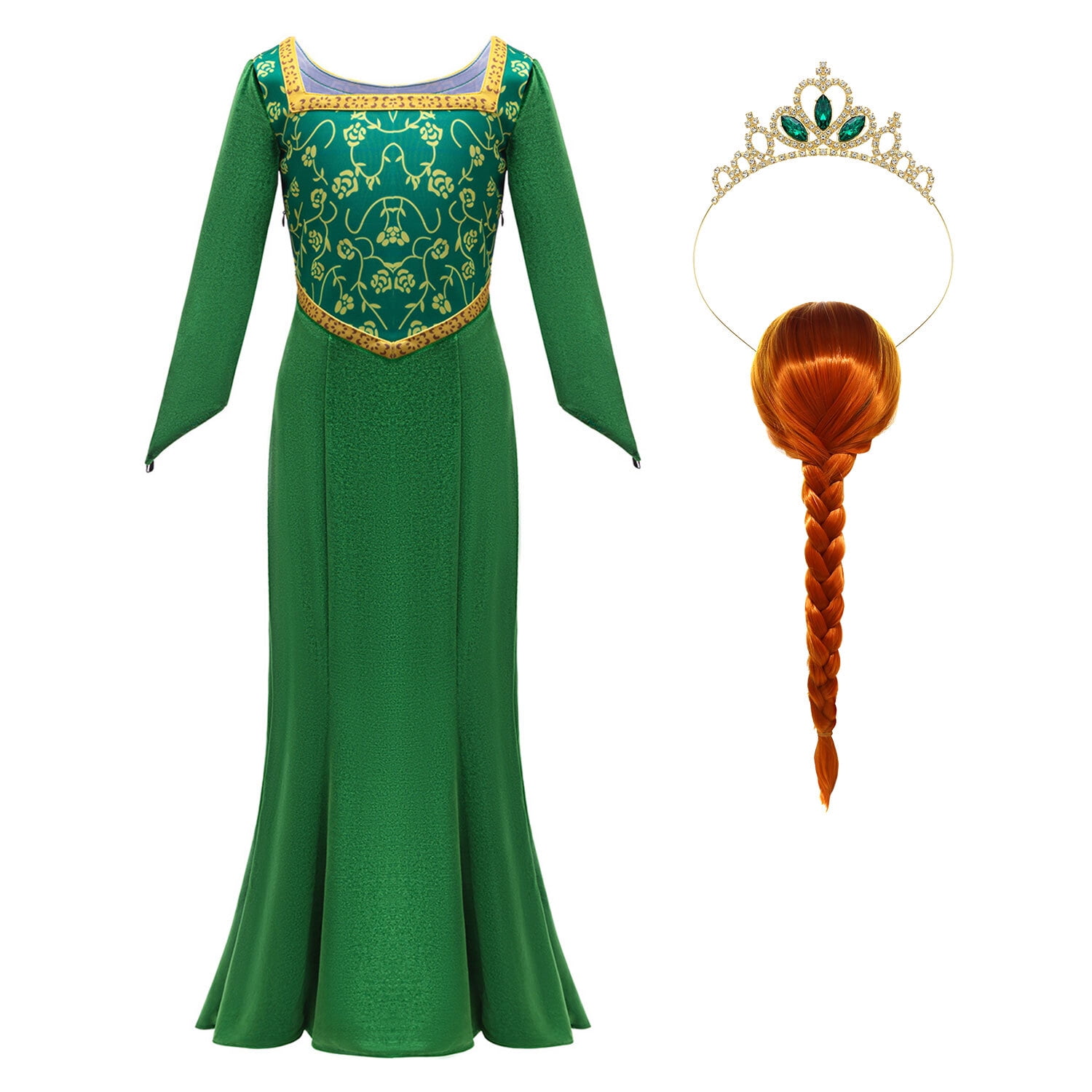 Princess Fiona Costume Dress with Accessories for Girls Halloween ...
