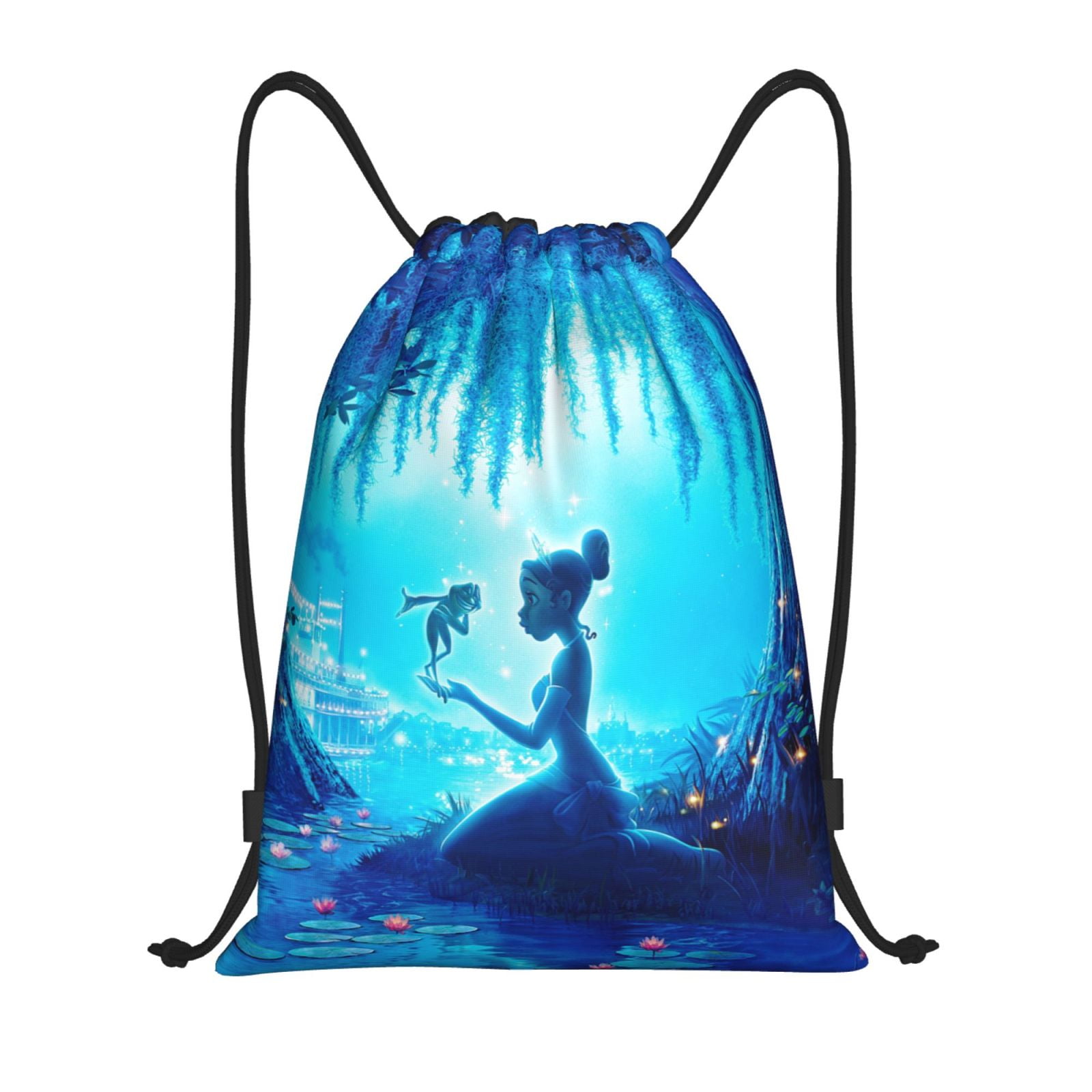 Princess Fro-g Drawstring Bags Large Capacity Shopping Bag Durable ...