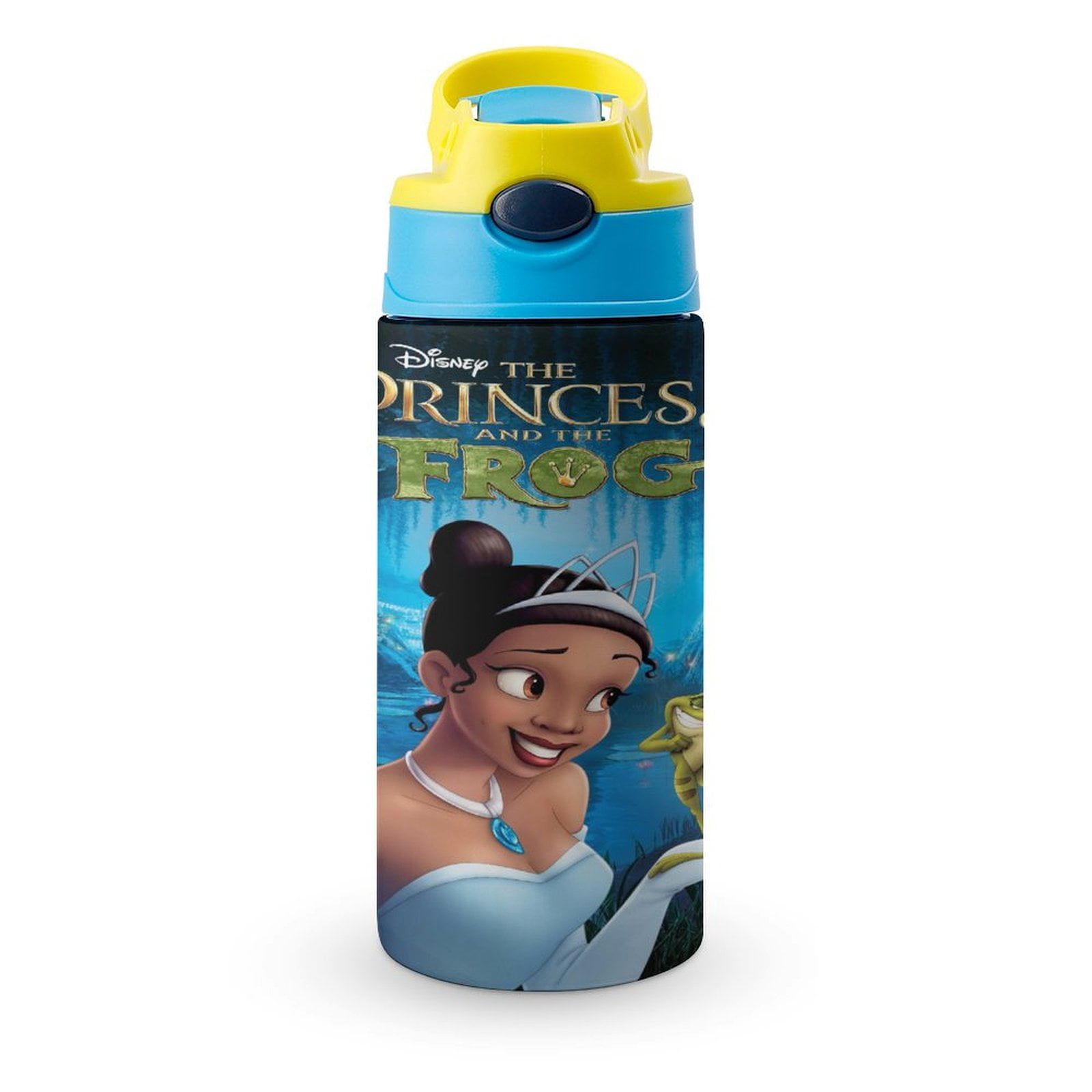 The Princess And The Frog Kids Water Bottle with Silicone Straw And ...