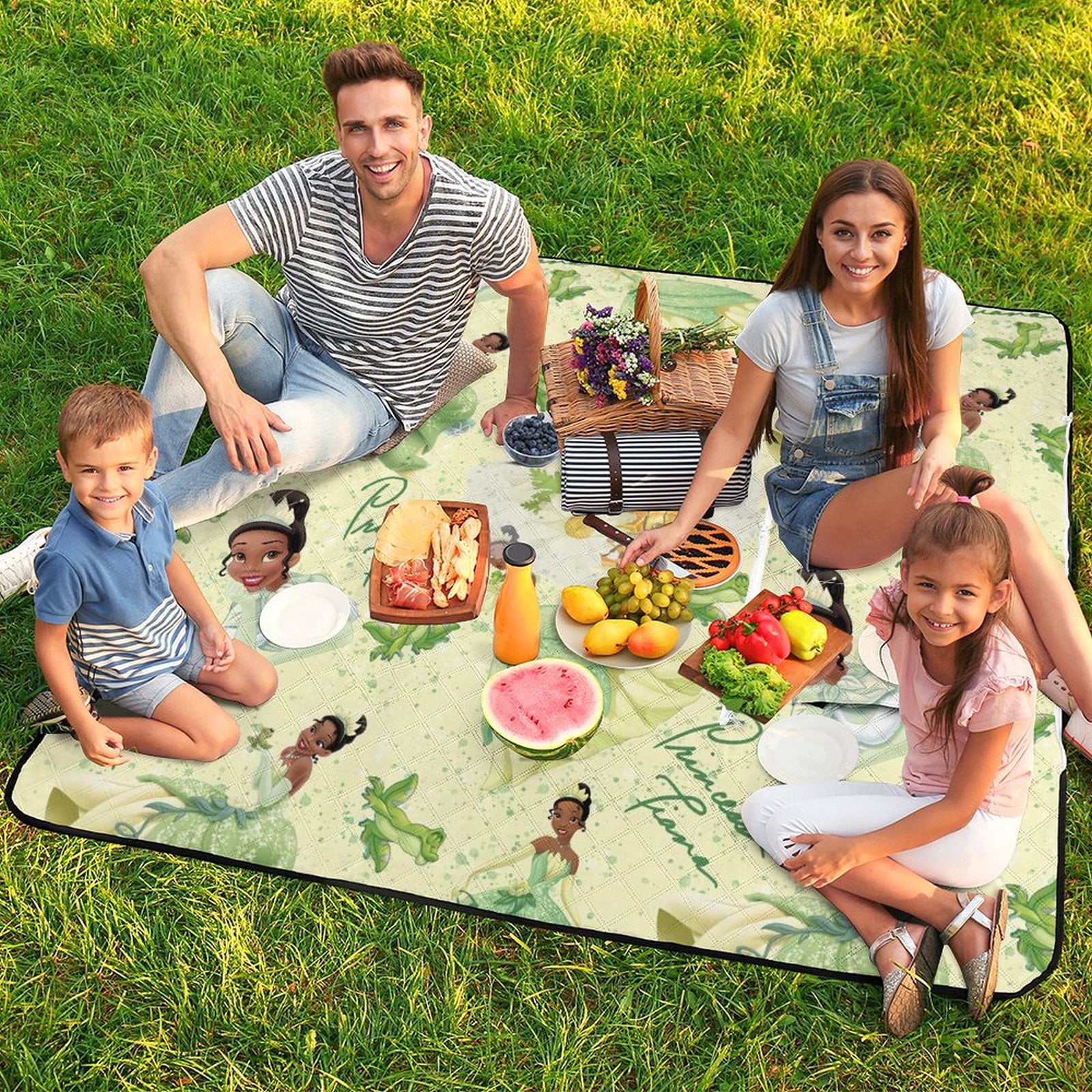 The Princess & The Frog Prince Tiana Cartoon Extra Large Picnic Blanket ...