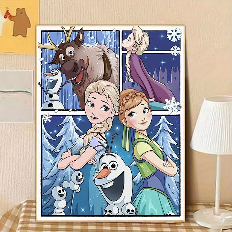 Princess Frozen Elsa And Anna Diamond Art Painting, Decorative Wall Art ...