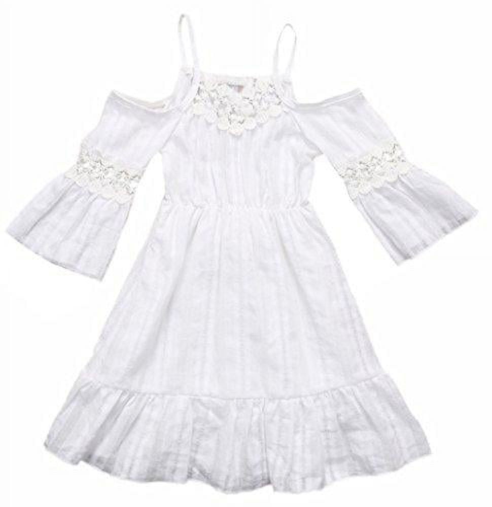 Princess Girl Floral Lace Off-Shoulder Wedding Dress Beach Sundress ...