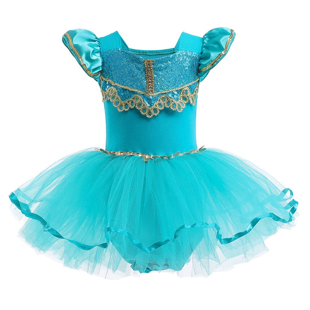 Princess Girls Leotards Ballet Dance Dress Tutus Elsa/Jasmine Dancewear ...