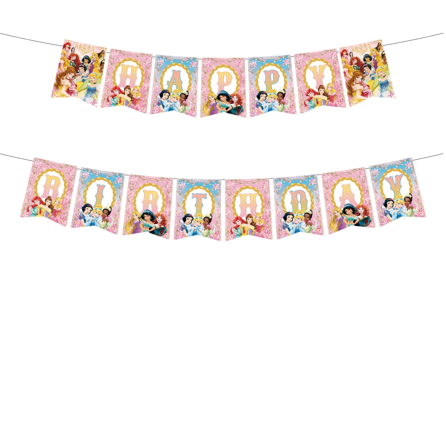 Princess Happy Birthday Banner Birthday Party Supplies Decorations ...