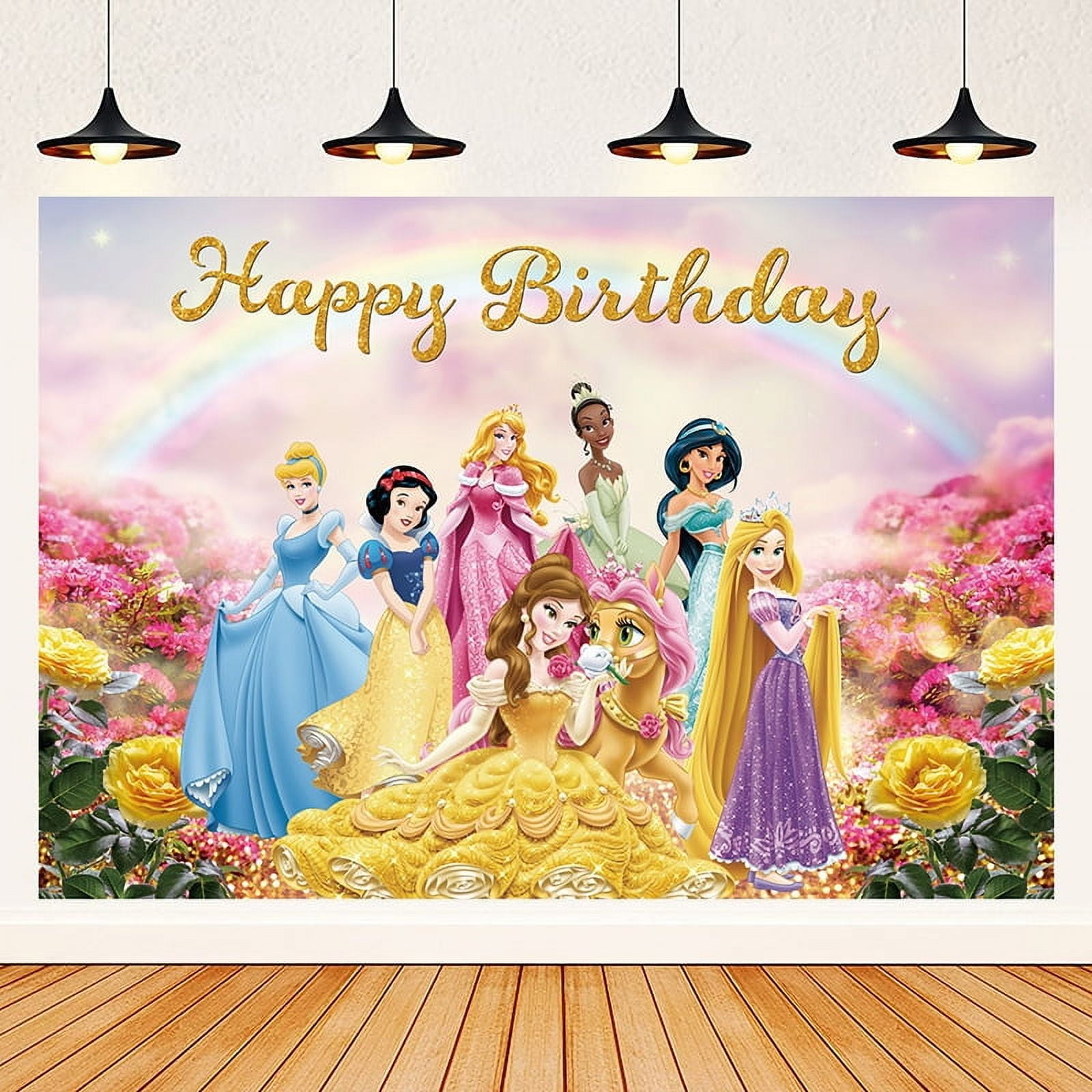 Princess Happy Birthday Photo Backdrop Girl Birthday Party Photography ...
