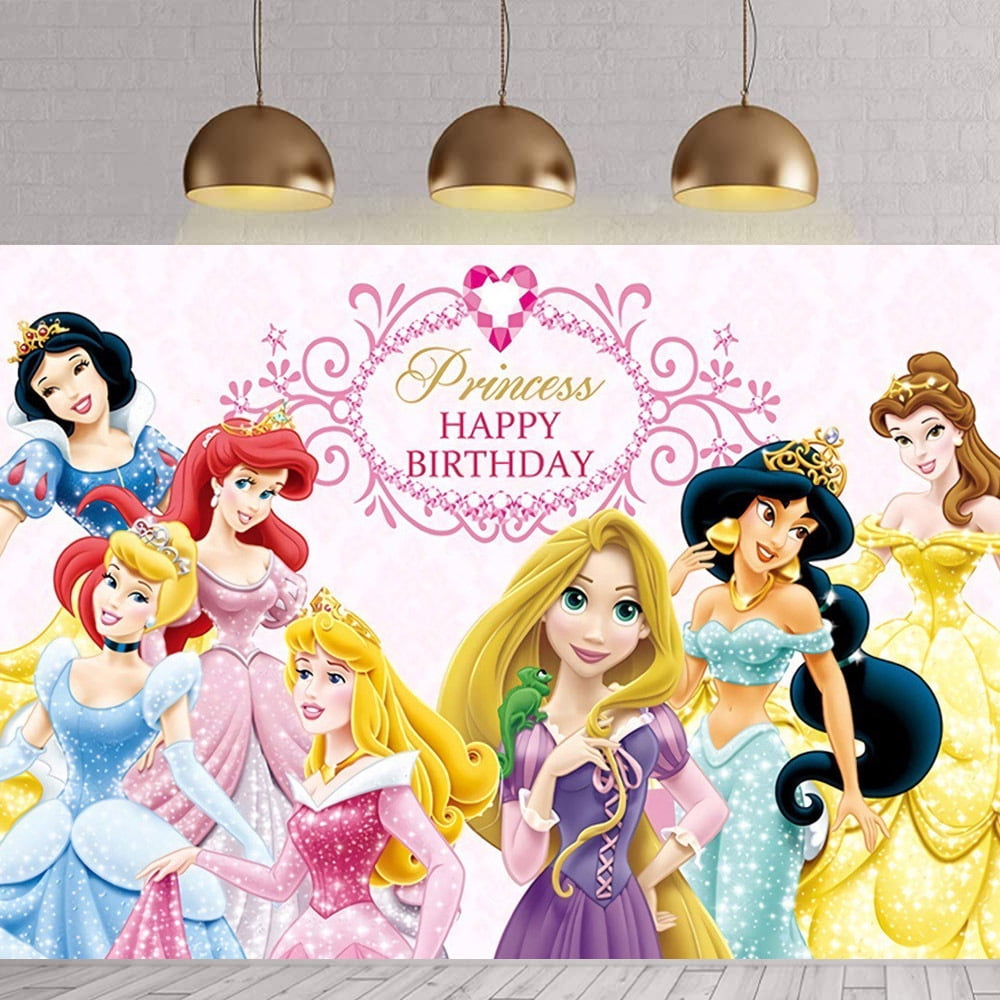 Princess Happy Birthday Photo Backdrop Girl Birthday Party Photography ...