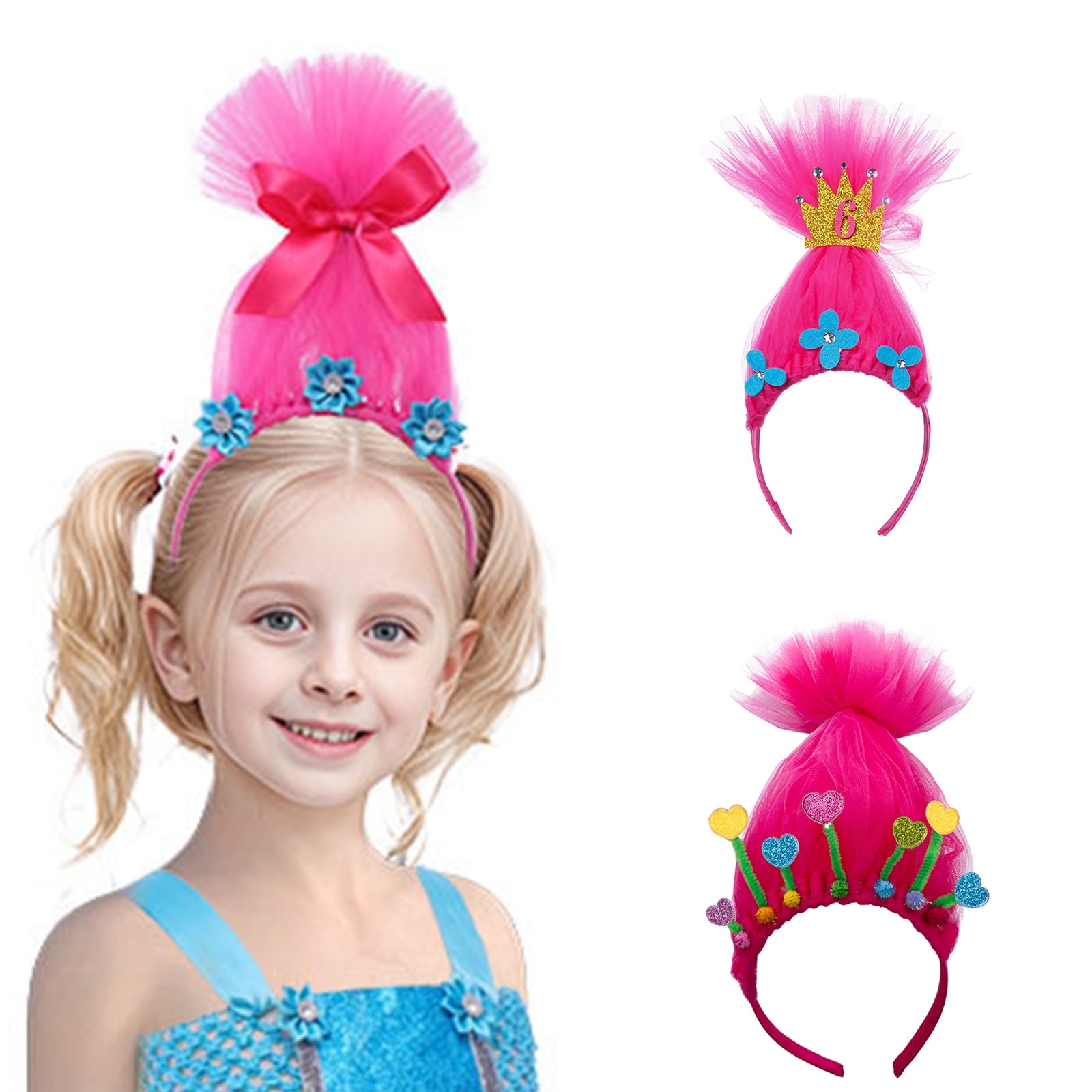 Princess High Ponytail Headbands Cosplay Tulle Headwear Hairbands ...