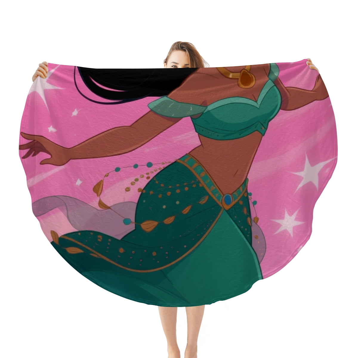 Princess Jas×mine Comfortable Round Flannel Blanket - Multi-Size for ...