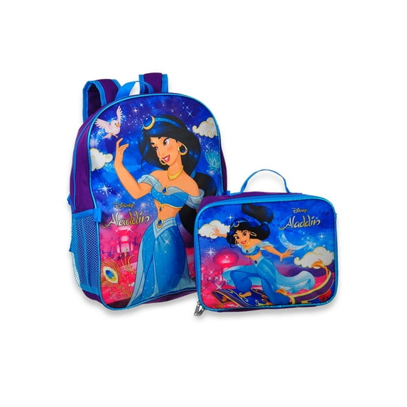 Princess Jasmine - Aladdin 16" Backpack W/ Detachable Lunch Box ...