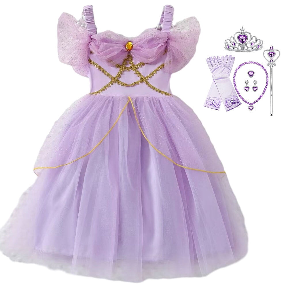 Princess Jasmine Dress for Girls Birthday Cosplay Costume Dress Up, 3 ...