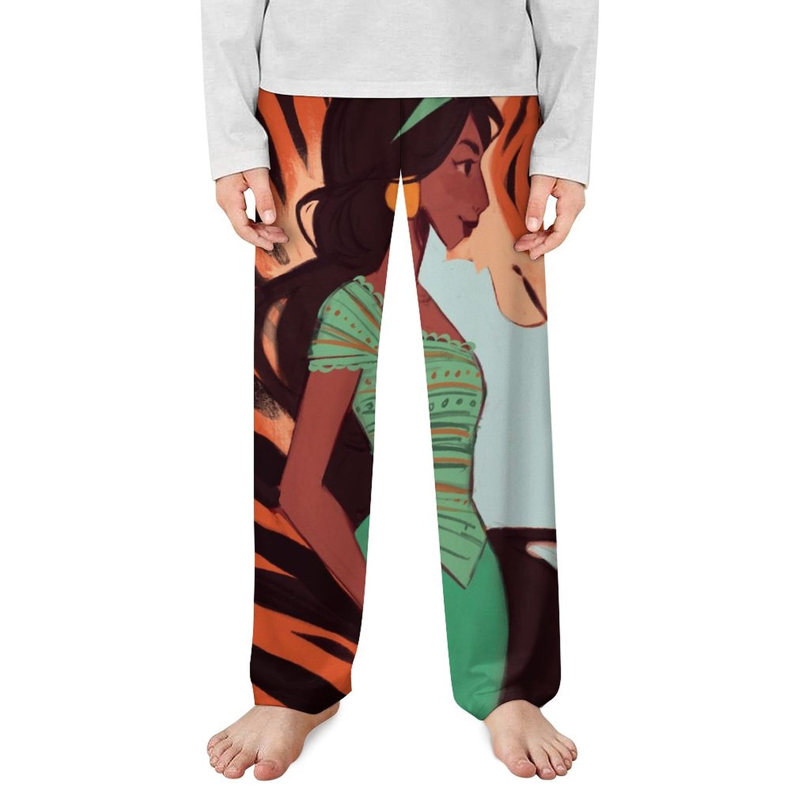 Princess Jasmine Pajama Pants for Gils Kids Cute Sleep Bottoms Princess ...