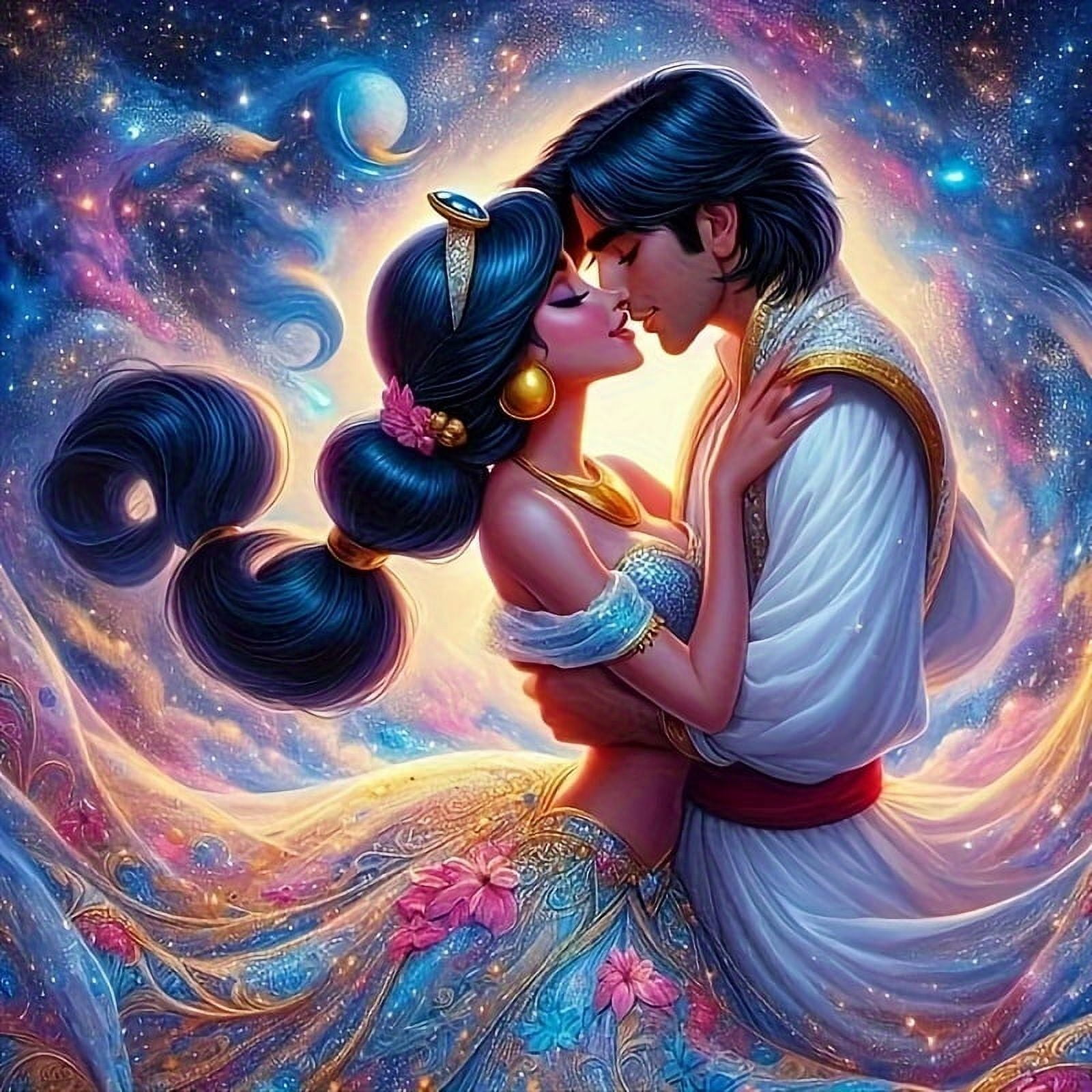 Princess Jasmine & Prince Aladdin 5D Diy Diamond Painting Kit - Round ...