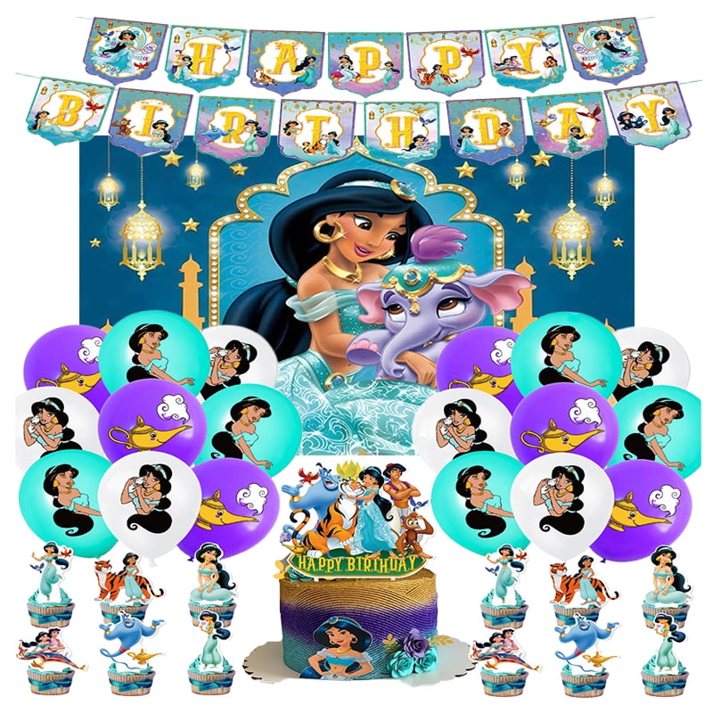 Princess Jasmine cartoon party supplies, princess theme birthday party ...