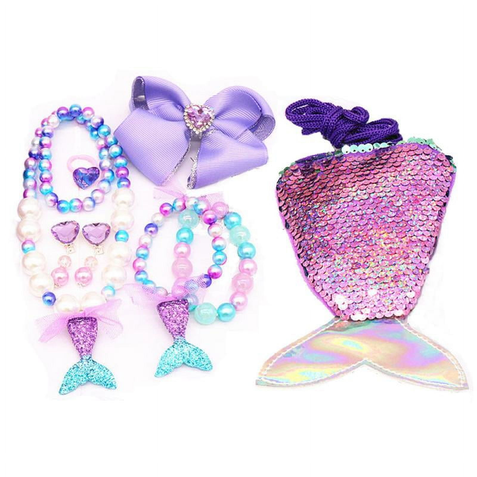 Princess Jewelry Set,Girls Mermaid Handbag Necklace Bracelet Earrings ...