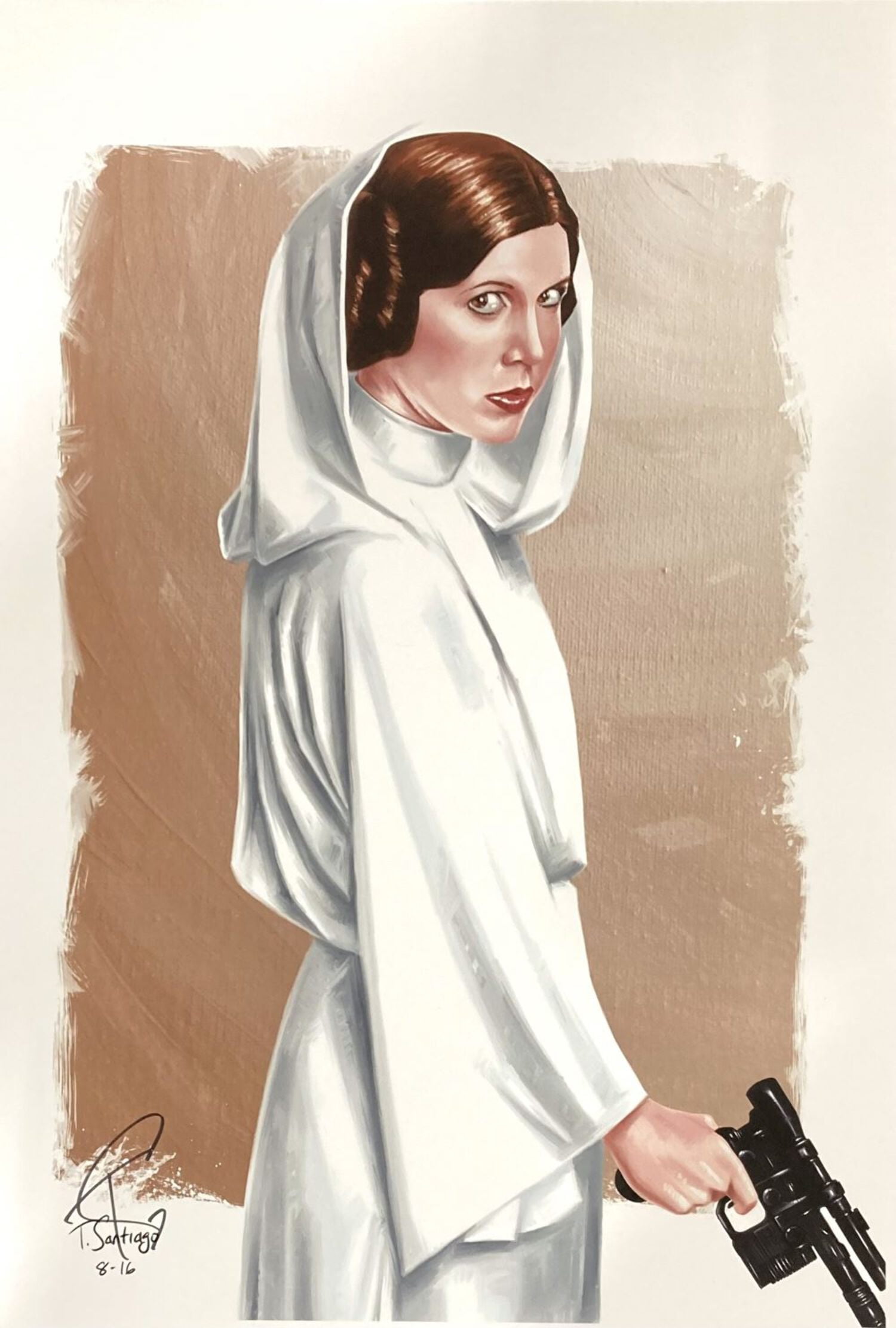 Princess Leia 13x19 Star Wars Lithograph Signed by Tony Santiago ...