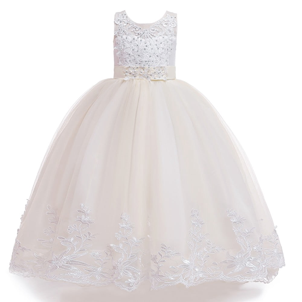 Princess Lilac Long Girls Pageant Dresses Kids Prom Puffy Tulle Ball ...