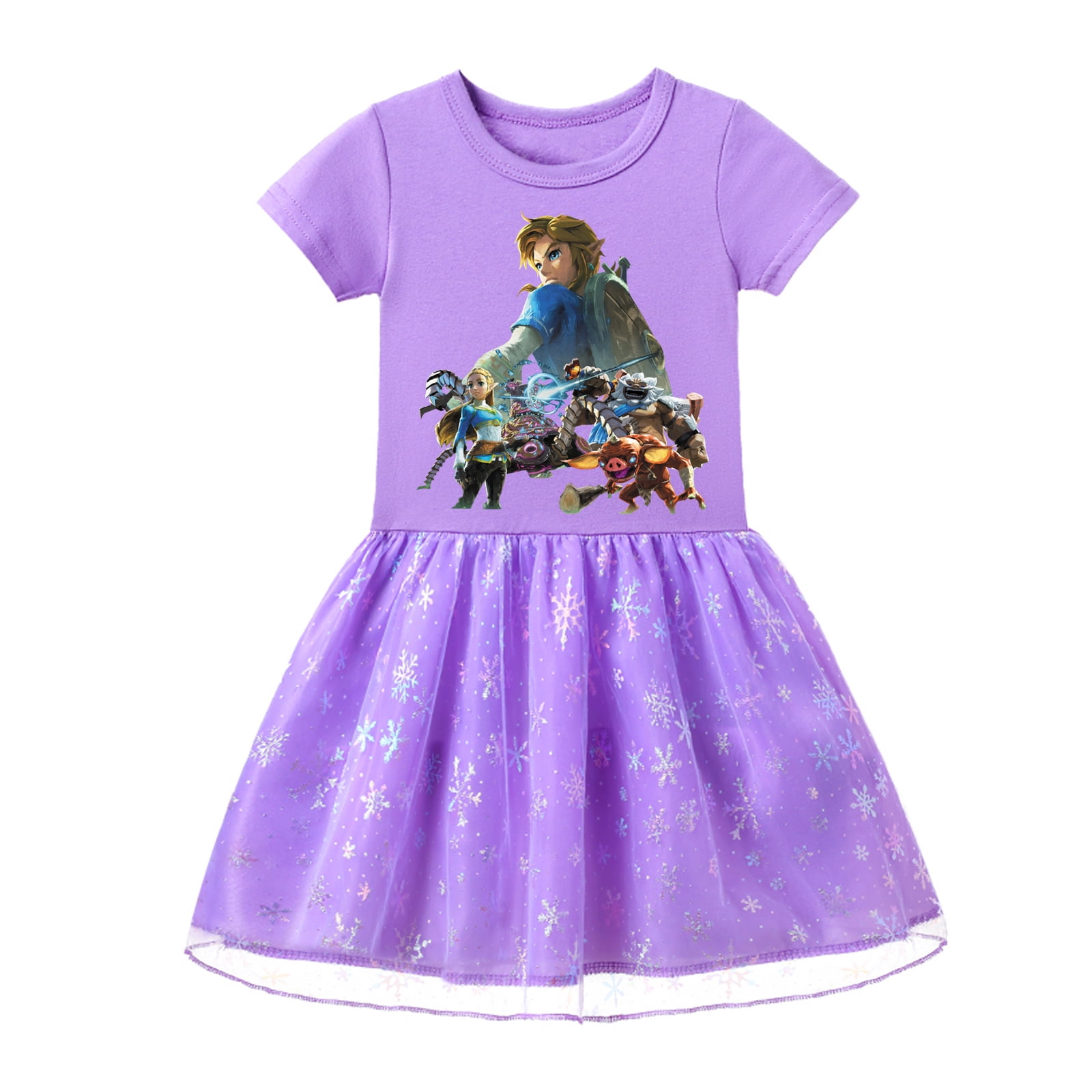 Princess Look Girls' The Legend of Zelda Tulle Cotton Dress: Shiny ...