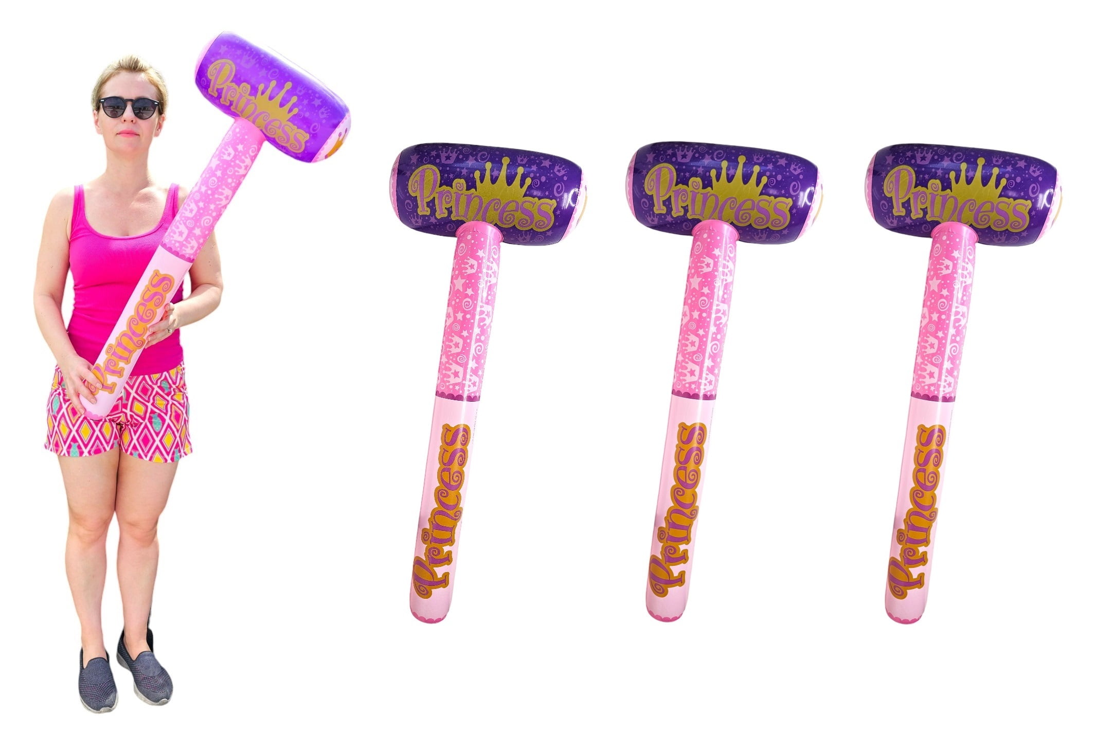 Princess Mallet Inflate (3 Pack) (36 Inch) Vinyl Pool Toy and Prop ...