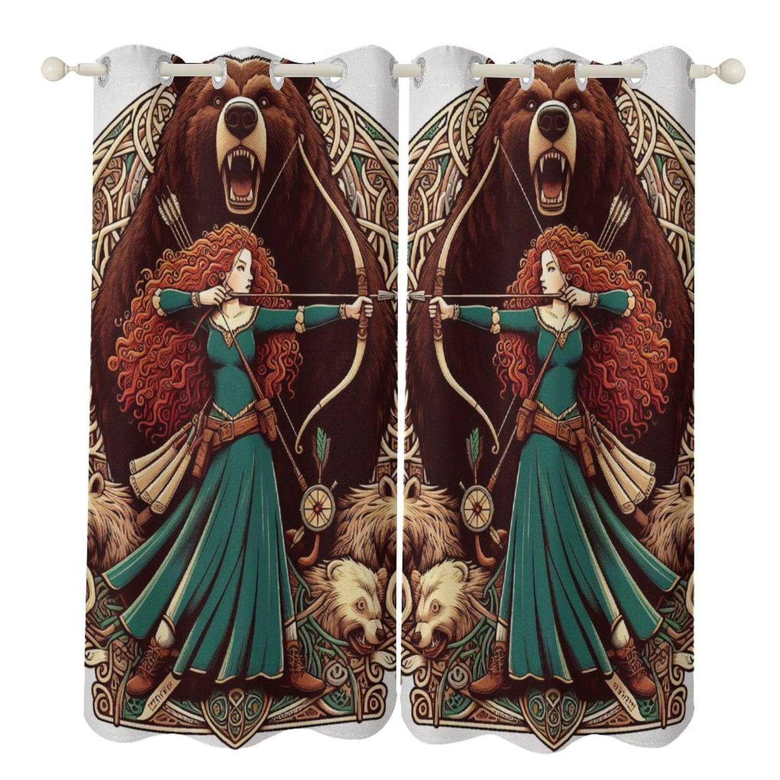 Princess Merida And The Bears Kids Curtains 52 X 84 Inch,Cartoon ...