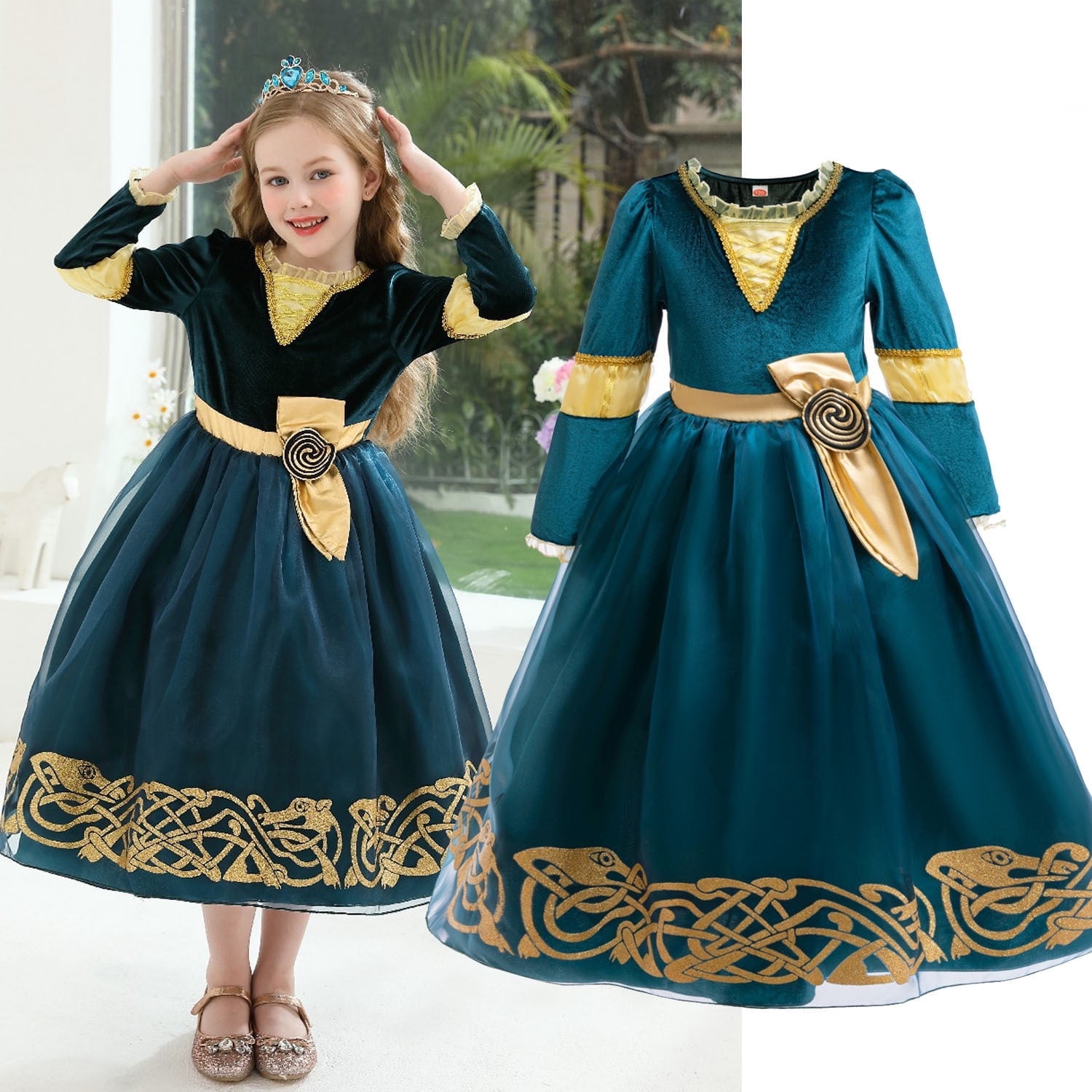 Brave Princess Costume Kids Dress up Birthday Carnaval Party Classic ...