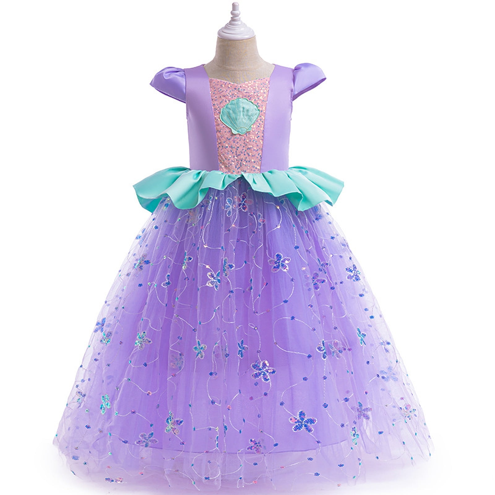 Princess Mermaid Costume Little Girls Dress Up for Birthday Party ...