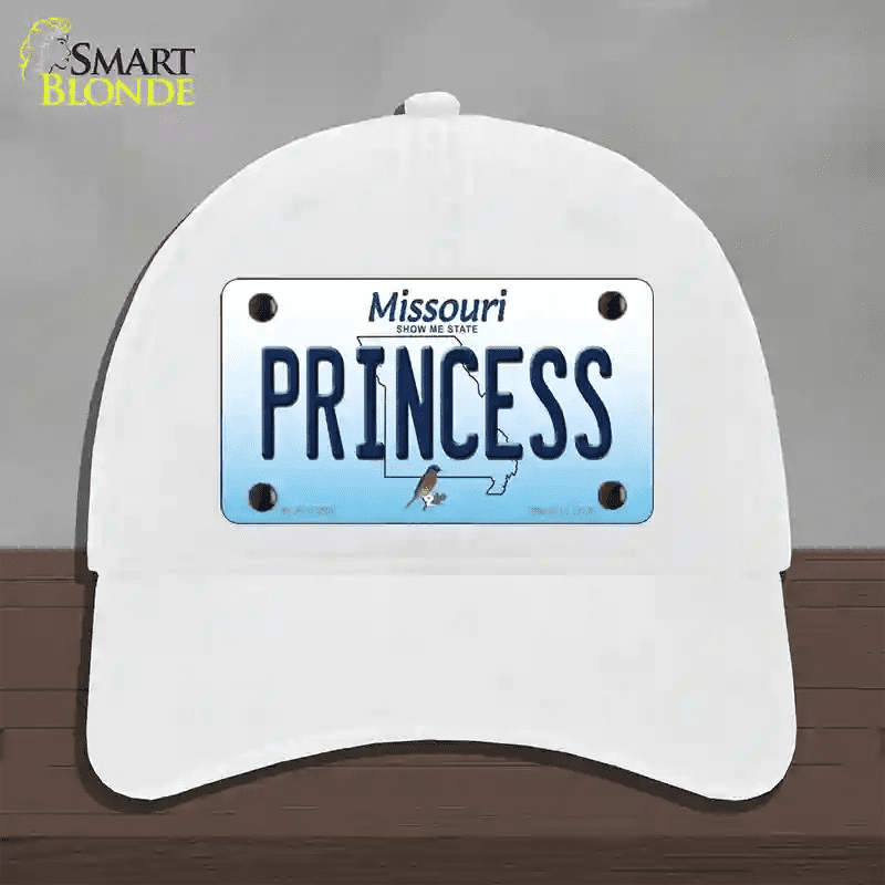 Princess Missouri Novelty License Plate Hat Unconstructed Cotton White ...
