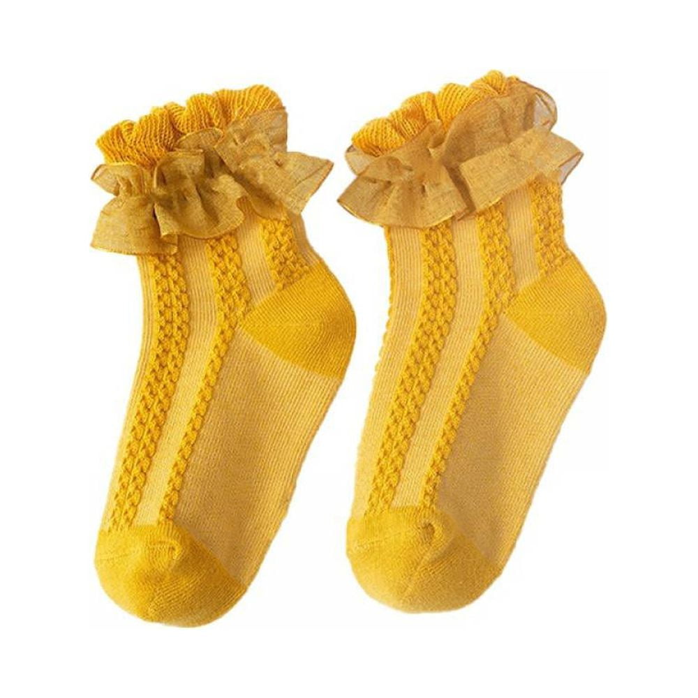 Princess Newborn Baby Girls Socks Lace Ruffle Frilly Ankle Dress Sock ...