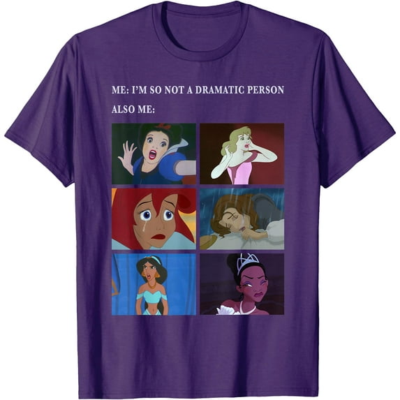 Princess Not Dramatic Meme Panel DTG Print Unisex T-Shirt,Purple Color ...