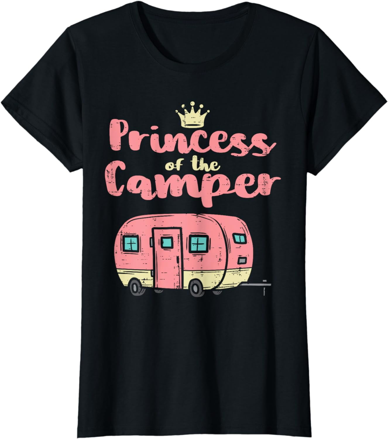 Princess Of Camper Camping Van Trailer RV Women Kids Girls T-Shirt ...