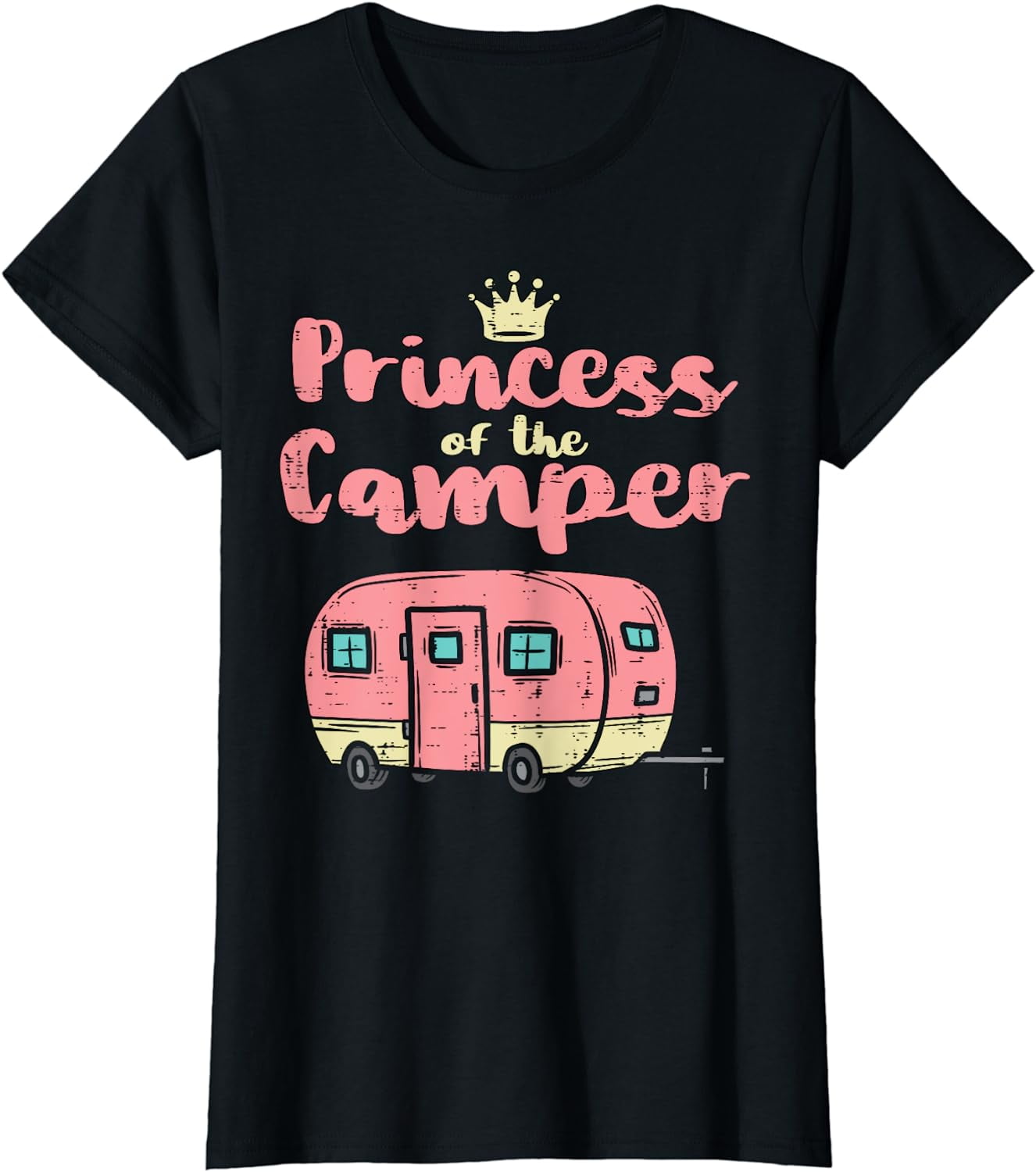 Princess Of Camper Cute Camping Van Trailer RV Kids Girls T-Shirt ...