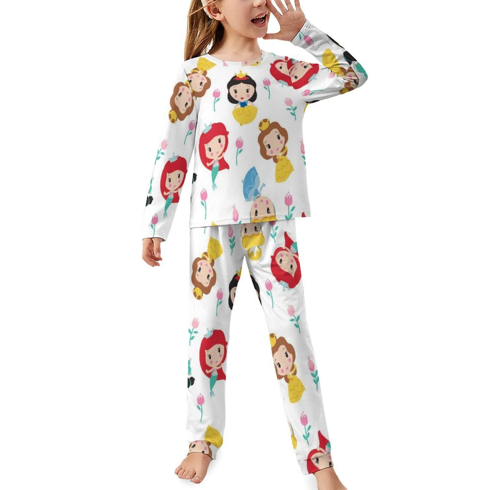 Princess Pajamas Set for Gils Kids Cute PJ Sets Princess Merch ...