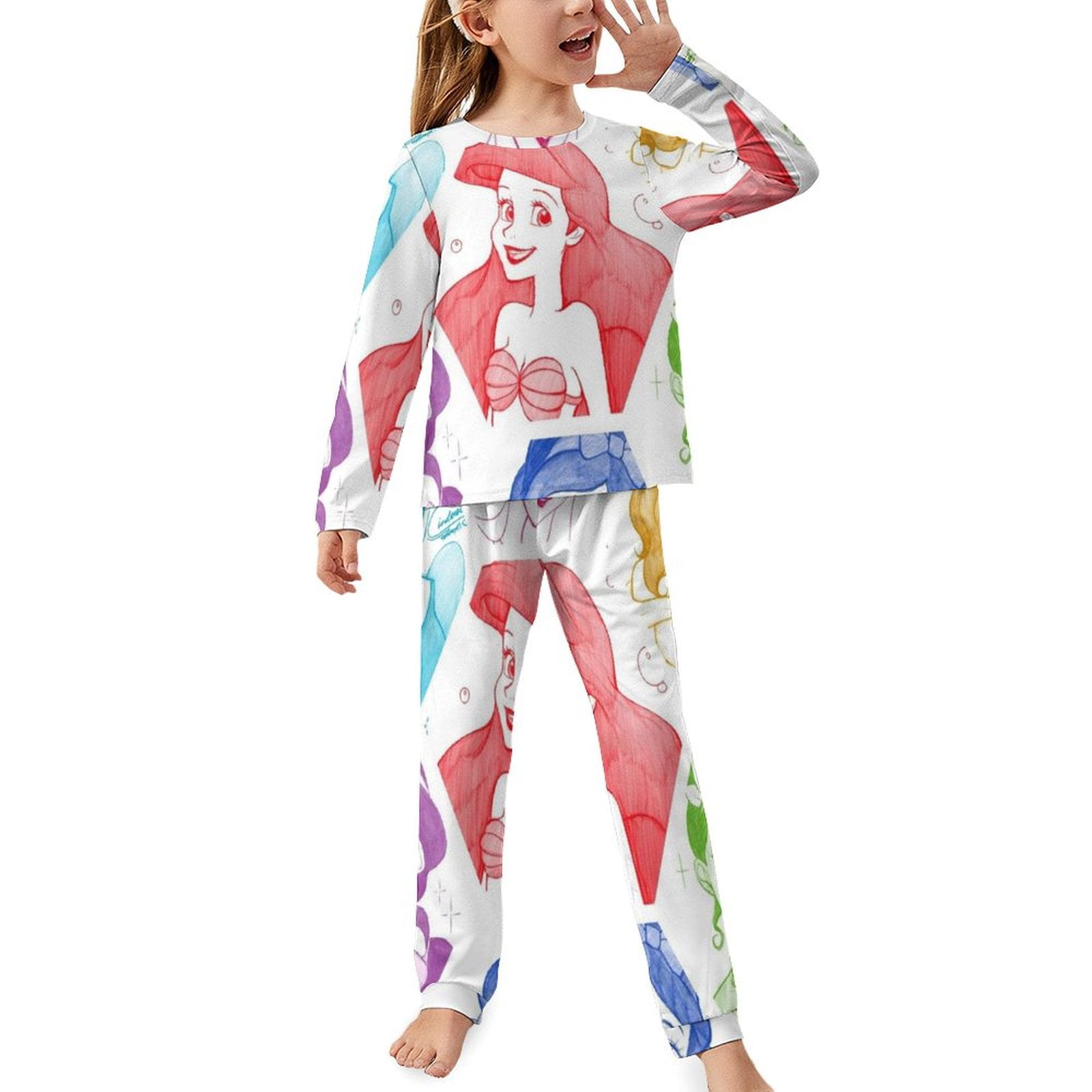 Princess Pajamas Set for Gils Kids Cute PJ Sets Princess Merch ...