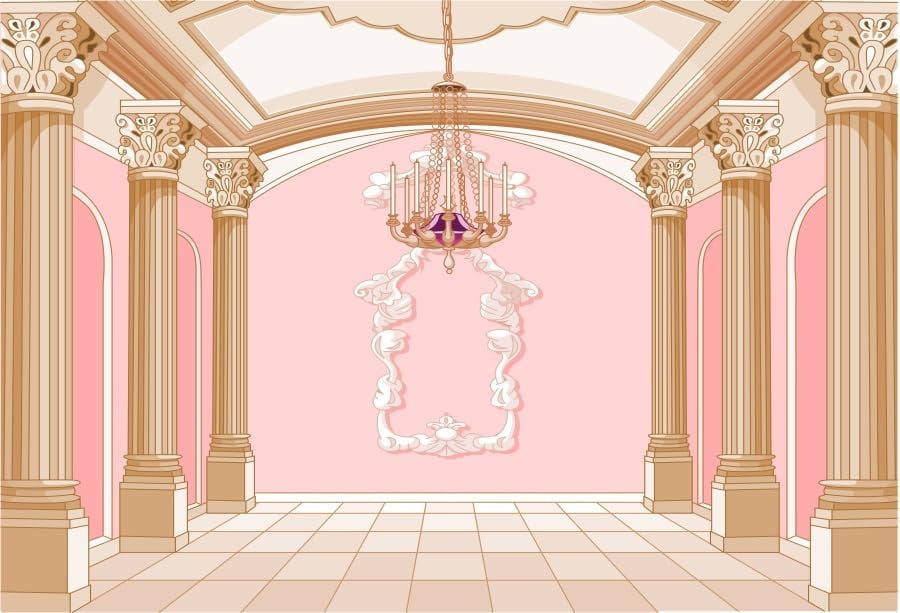 Princess Palace Backdrop Cartoon Pink Palace Hall Photography ...
