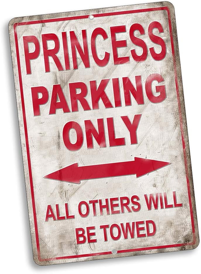 Princess Parking Only Sign All Others Will Be Towed Vintage Style Metal Signs Metal Tin Sign ...