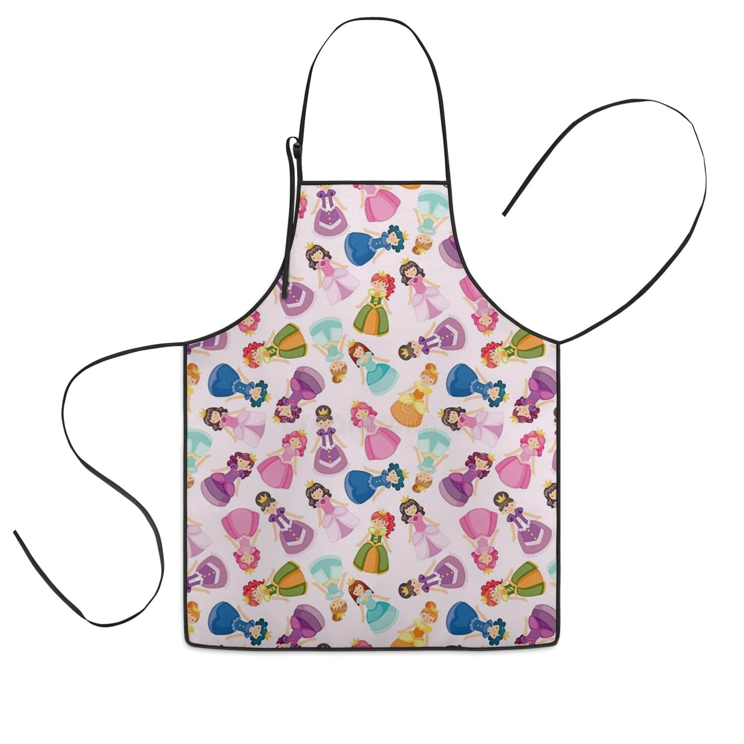 Princess Pattern Kids Aprons for Girls and Boys,Adjustable Neck Strap ...