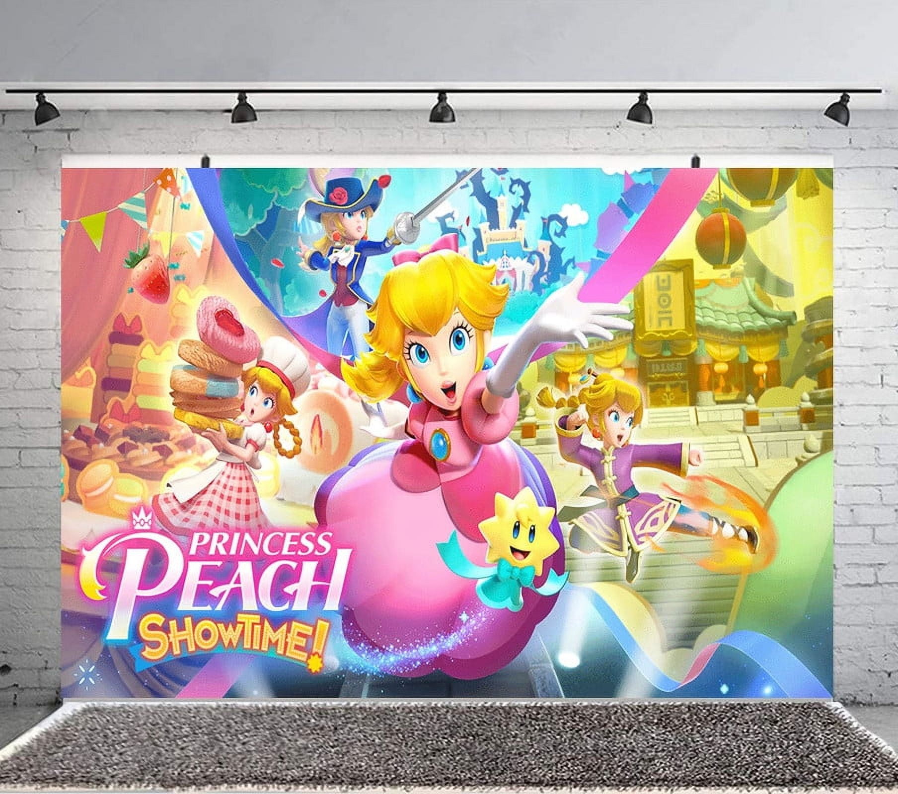 Princess Peach Backdrop Banner Party Supplies Poster Movie Theme ...